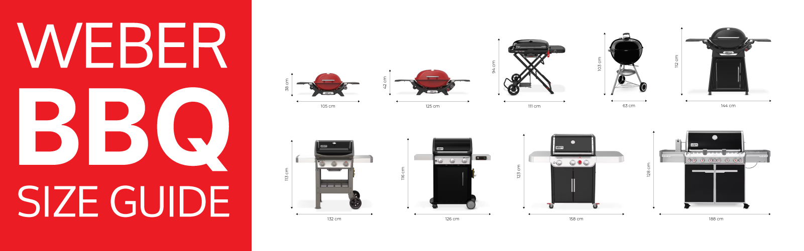 Weber Size Guide | Compare Weber BBQ Dimensions at Classic Fireplaces ...